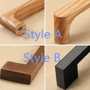 Oak Walnut Wood Drawer Pull Knob Kitchen Knob Handle Drawer Knob ...