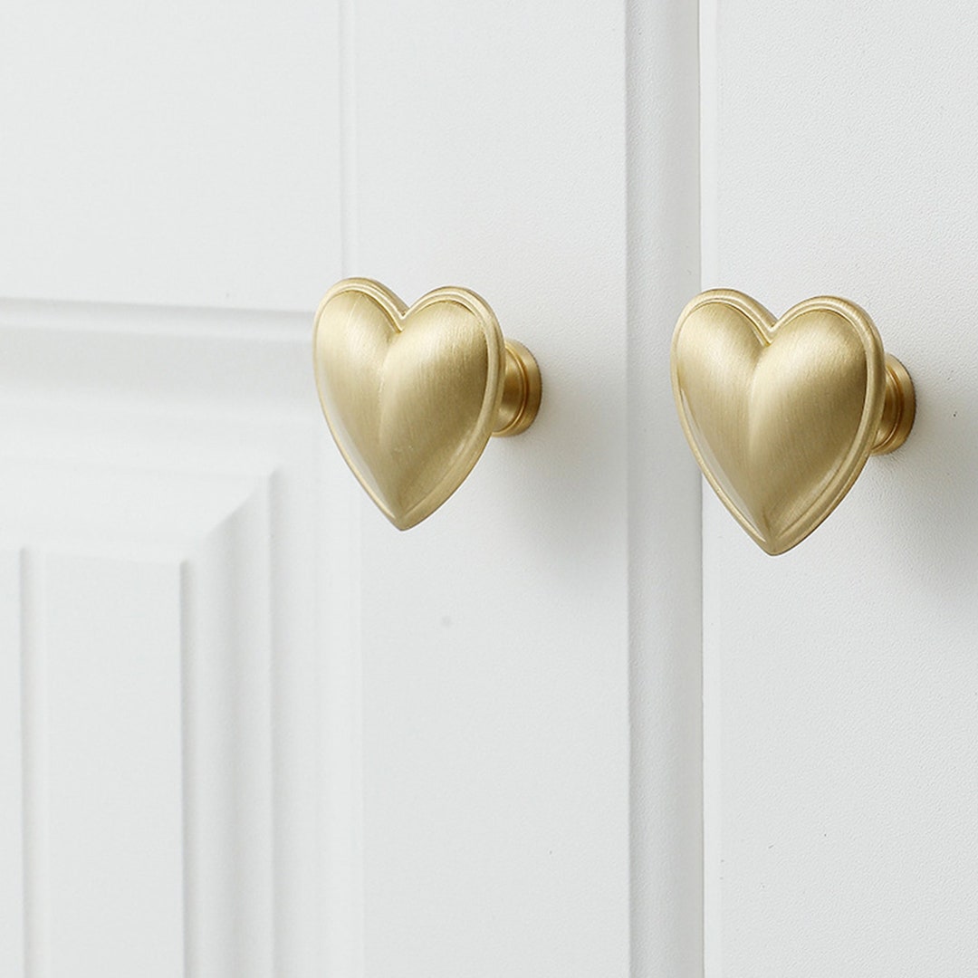 Brass Gold Chrome Heart Design Cabinet Knob Drawer Knob and Pull Gift ...