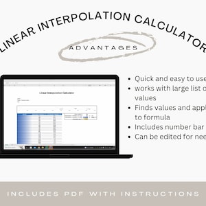 Linear Interpolation Calculator Excel Spreadsheet | Quick and Easy to ...