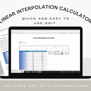 Linear Interpolation Calculator Excel Spreadsheet | Quick and Easy to ...