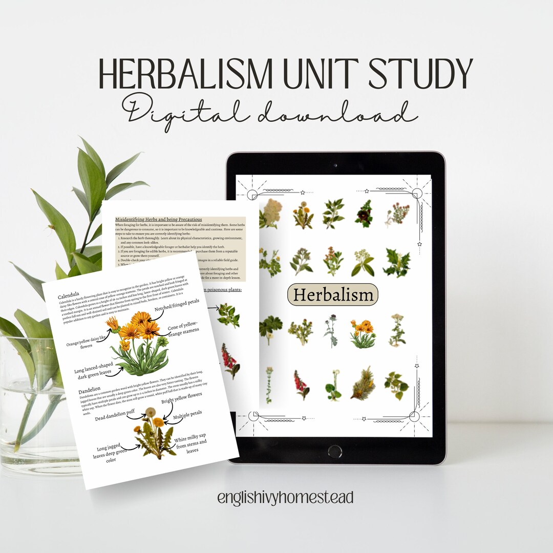 Herbalism Study Unit, Homeschooling Unit, Herb Unit, Plant Study ...