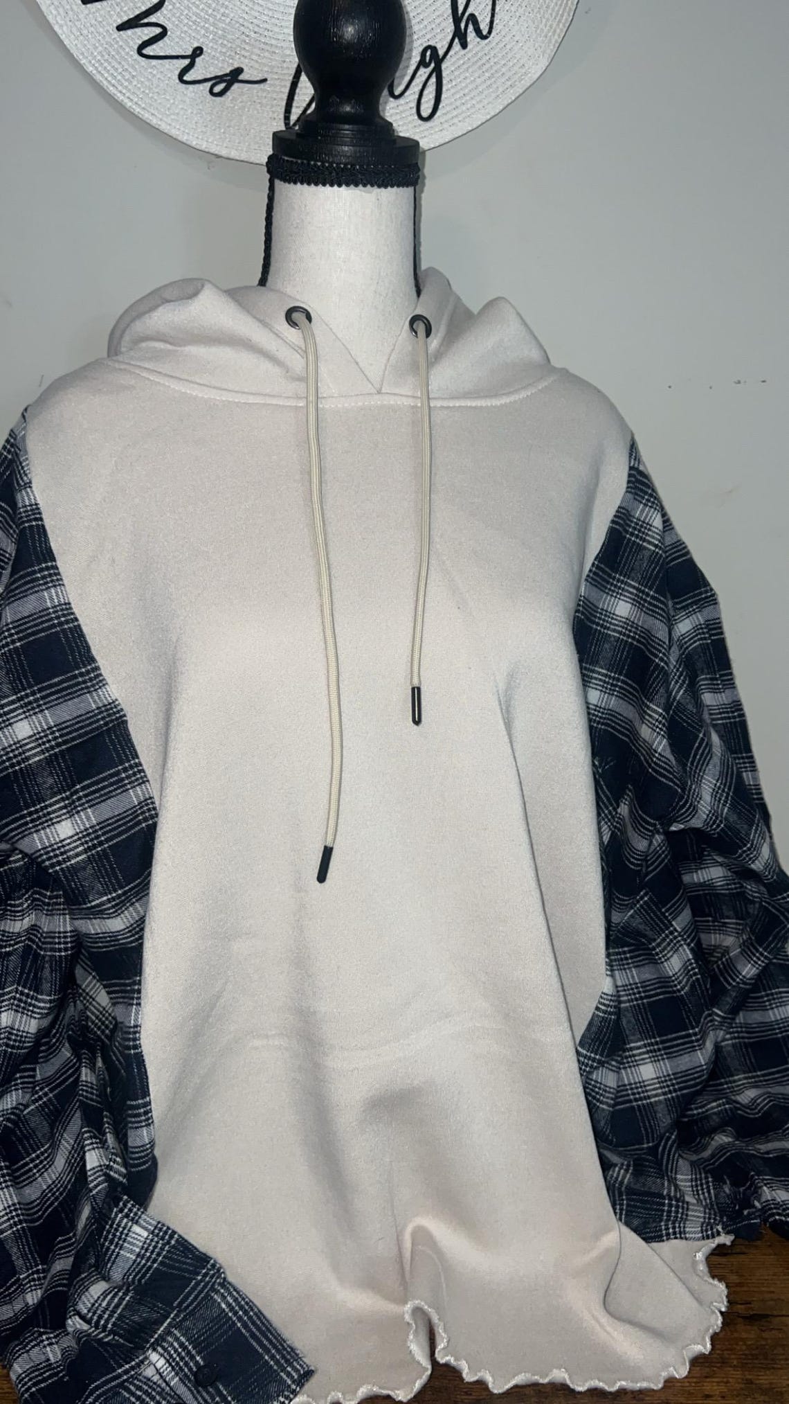 Upcycled Rework Flannel and Hoodie Thrifted Upcycled Top One of a Kind ...