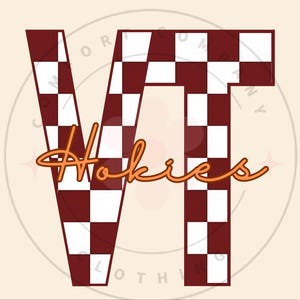 VT Hokies PNG | Checkered - Etsy