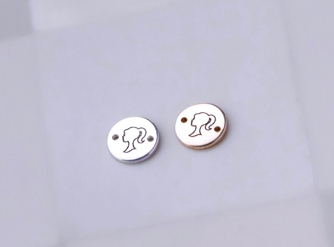 Engraved Barbie Connector Charm | 14kt Gold Filled Engraved Circle ...