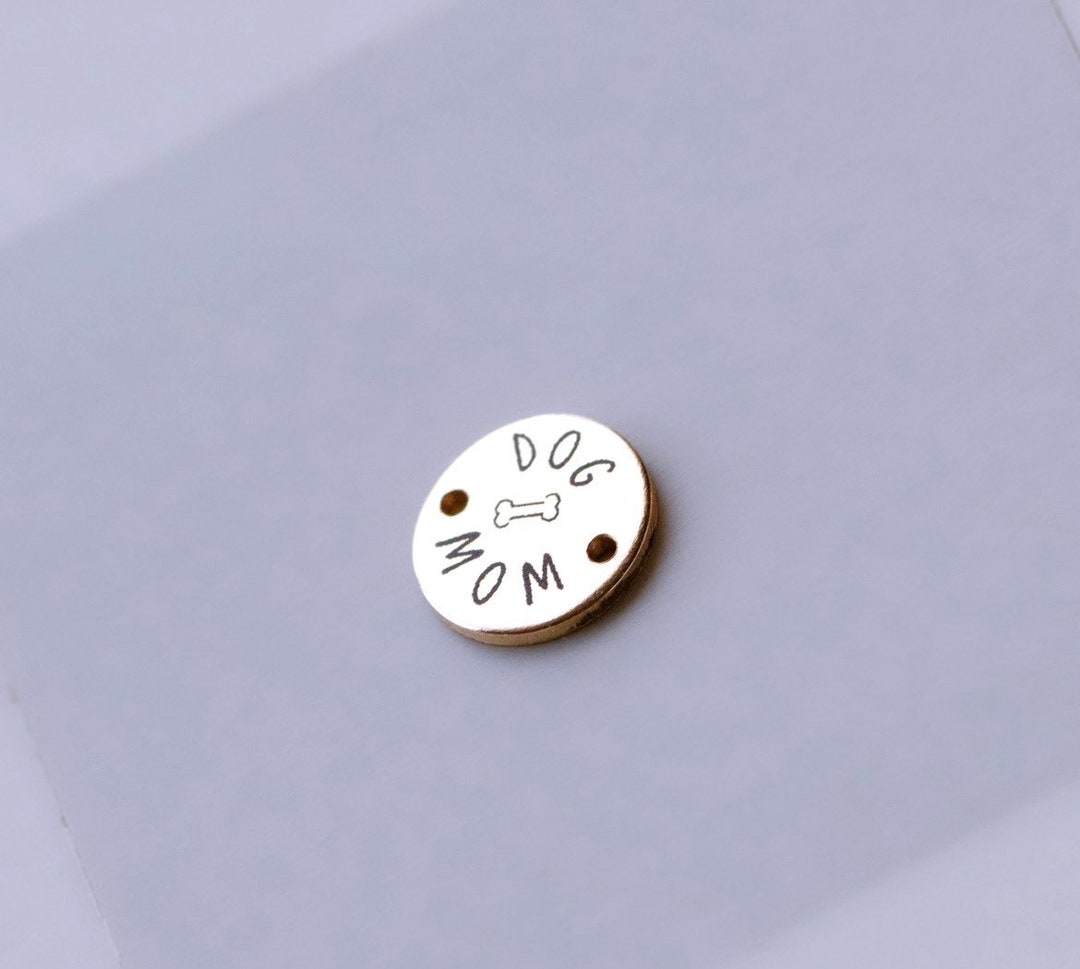 Engraved Round Dog Mom Connector Charm | 14kt Gold Filled Engraved ...