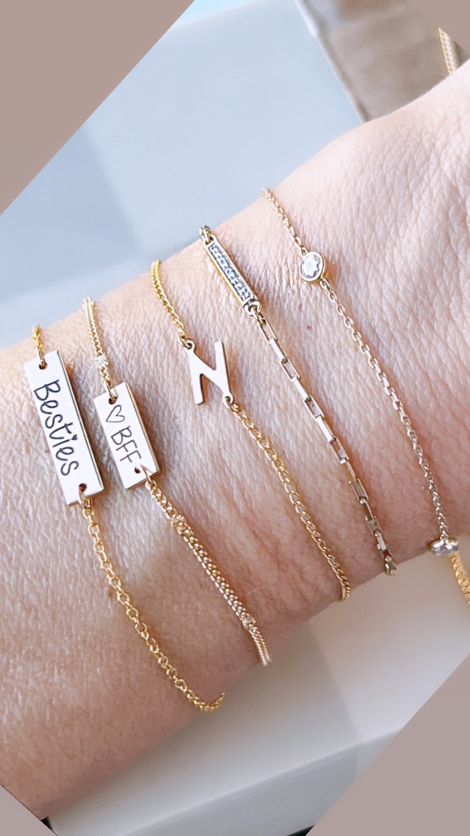 Engraved Pray Mini Bar Connector Charm | 14kt Gold Filled Engraved ...