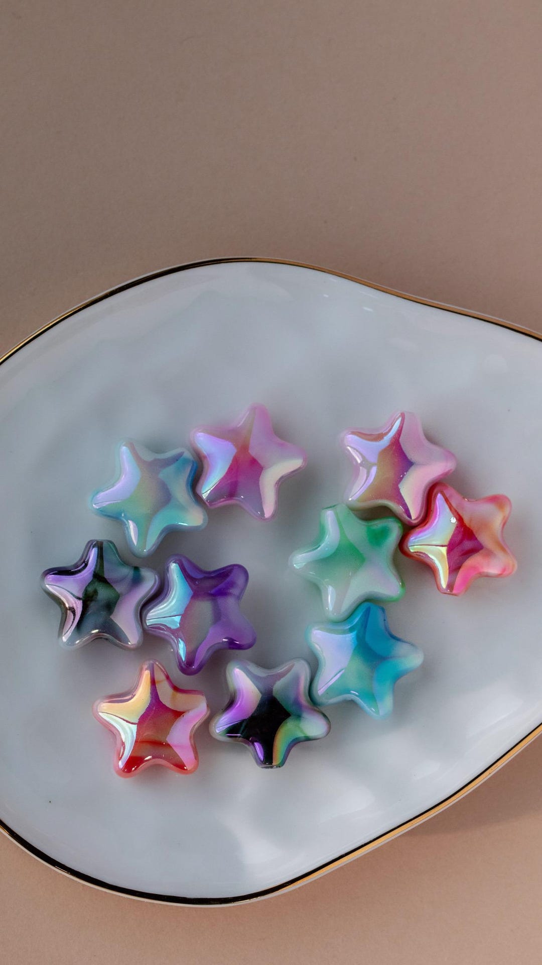 Iridescent Kawaii Star Beads Acrylic Star Beads Star Beads - Etsy