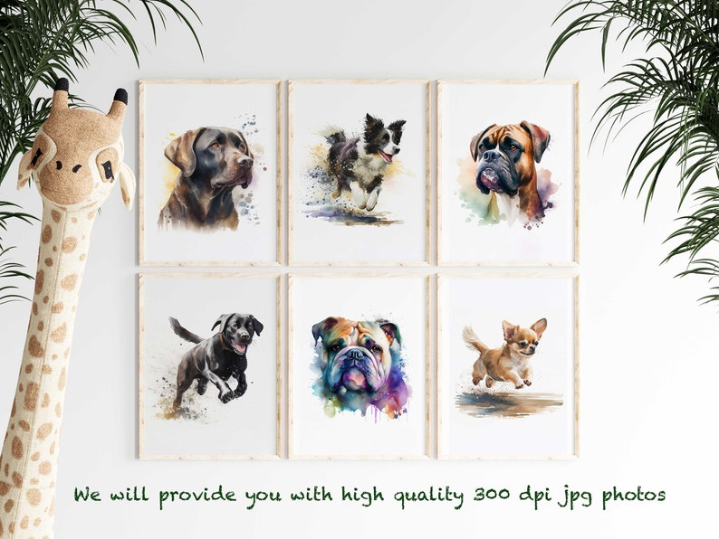 Rottweiler Playing Watercolor Printable Painting, Kids Room Decor ...