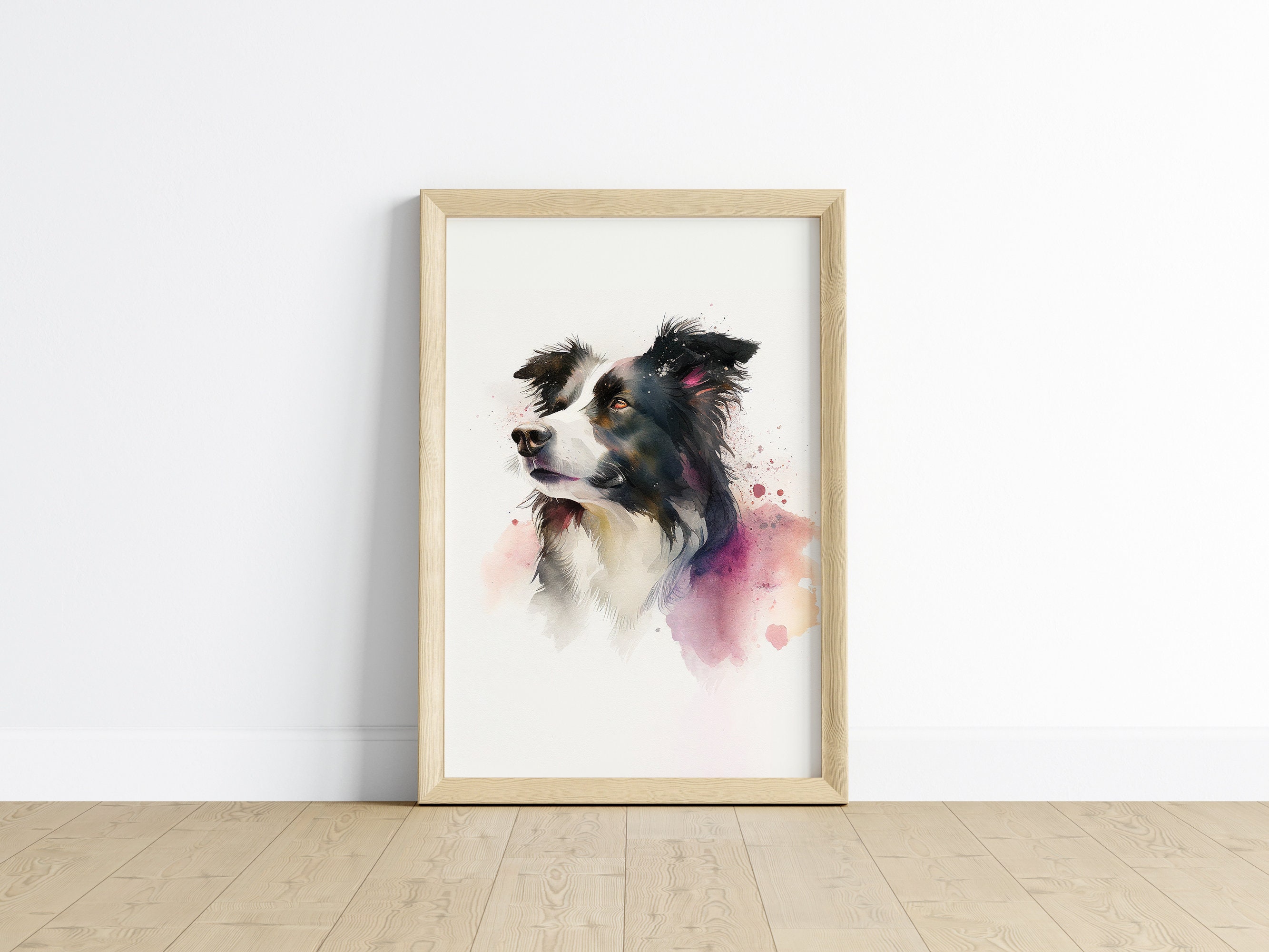 Border Collie Watercolor Printable Painting, Nursery Wall Art Decor ...