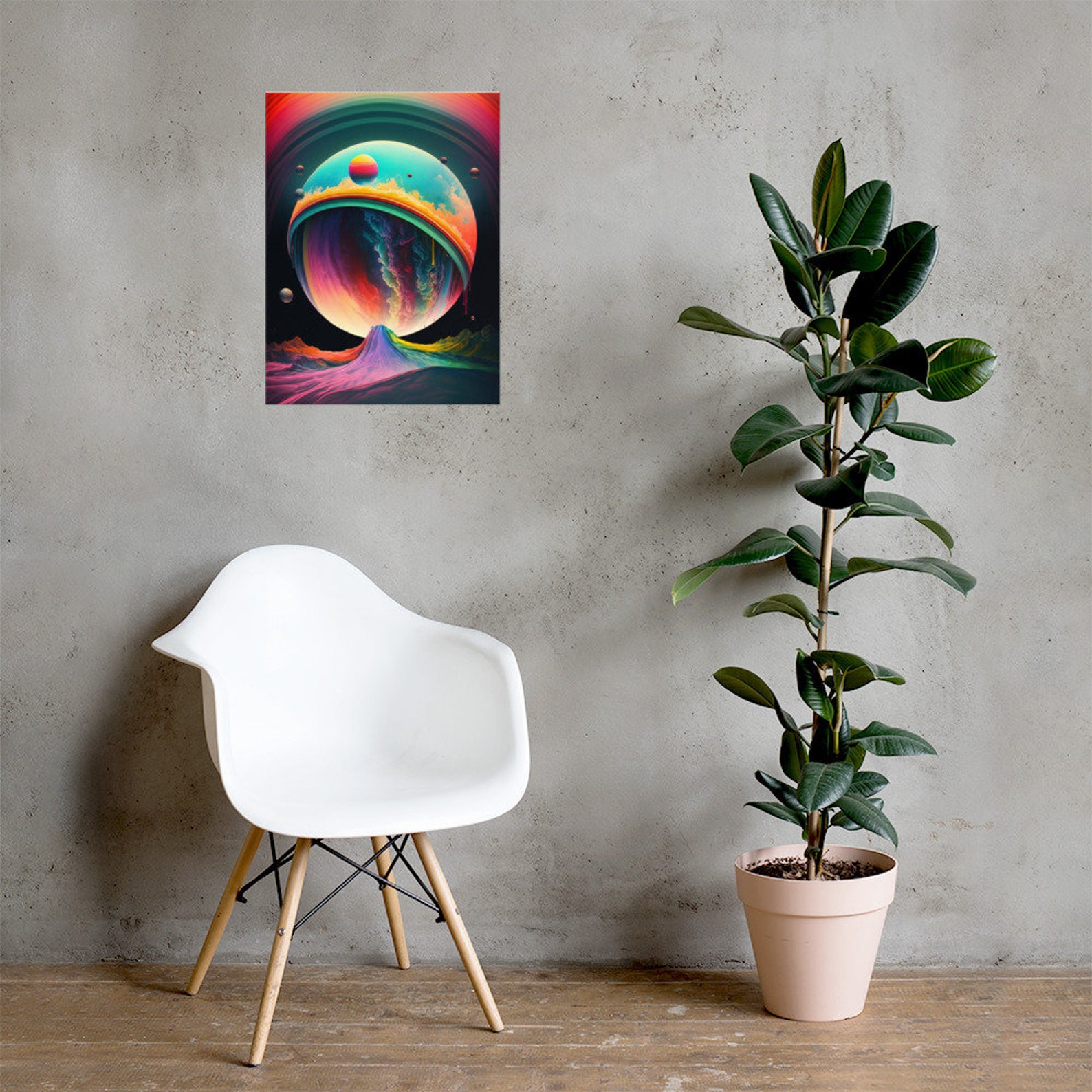 Premium Matte Poster Print | Dayglo Woah | Outer Space Wall Art | Gift ...