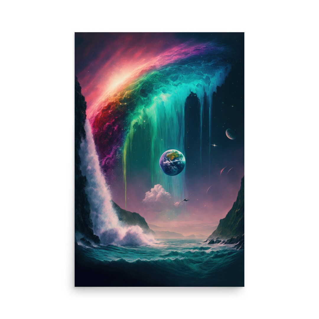 Premium Matte Poster Print | Earthly Glow | Outer Space Wall Art | Gift ...