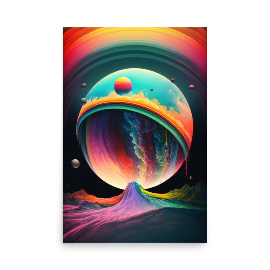 Premium Matte Poster Print | Dayglo Woah | Outer Space Wall Art | Gift ...