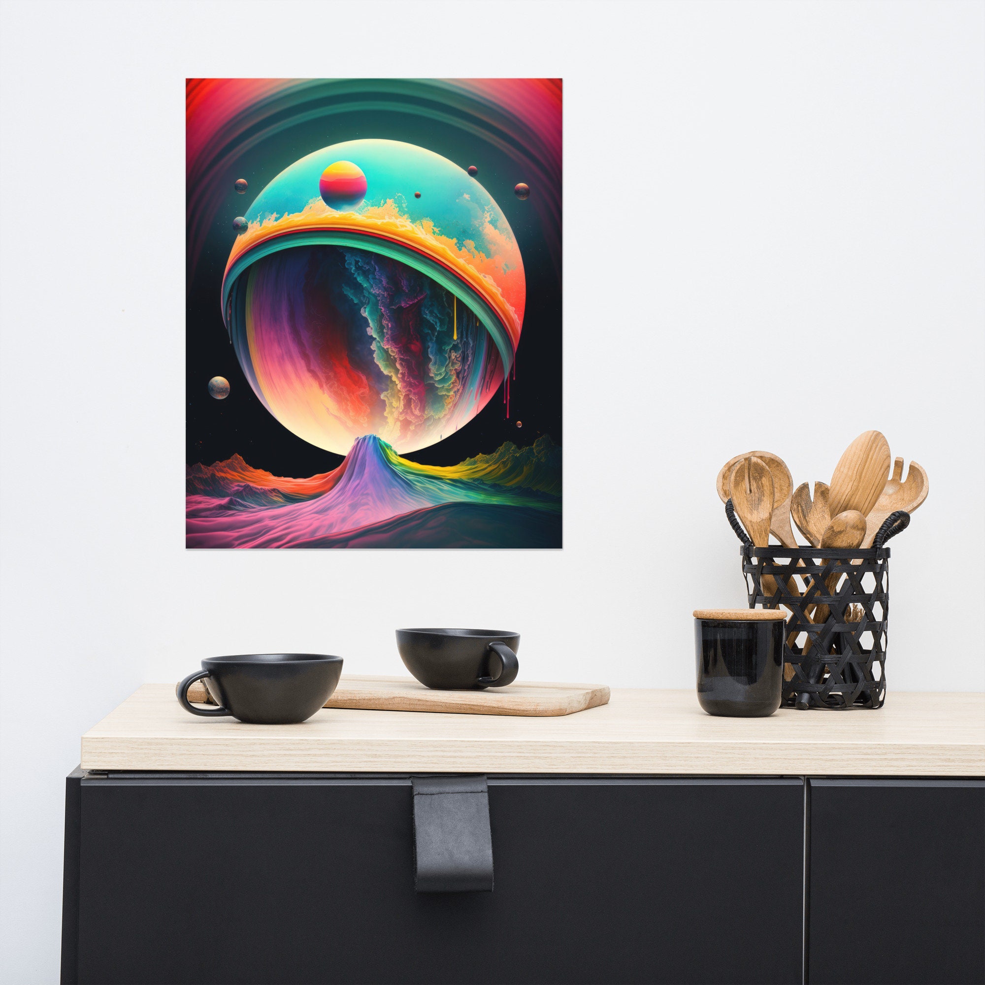 Premium Matte Poster Print | Dayglo Woah | Outer Space Wall Art | Gift ...