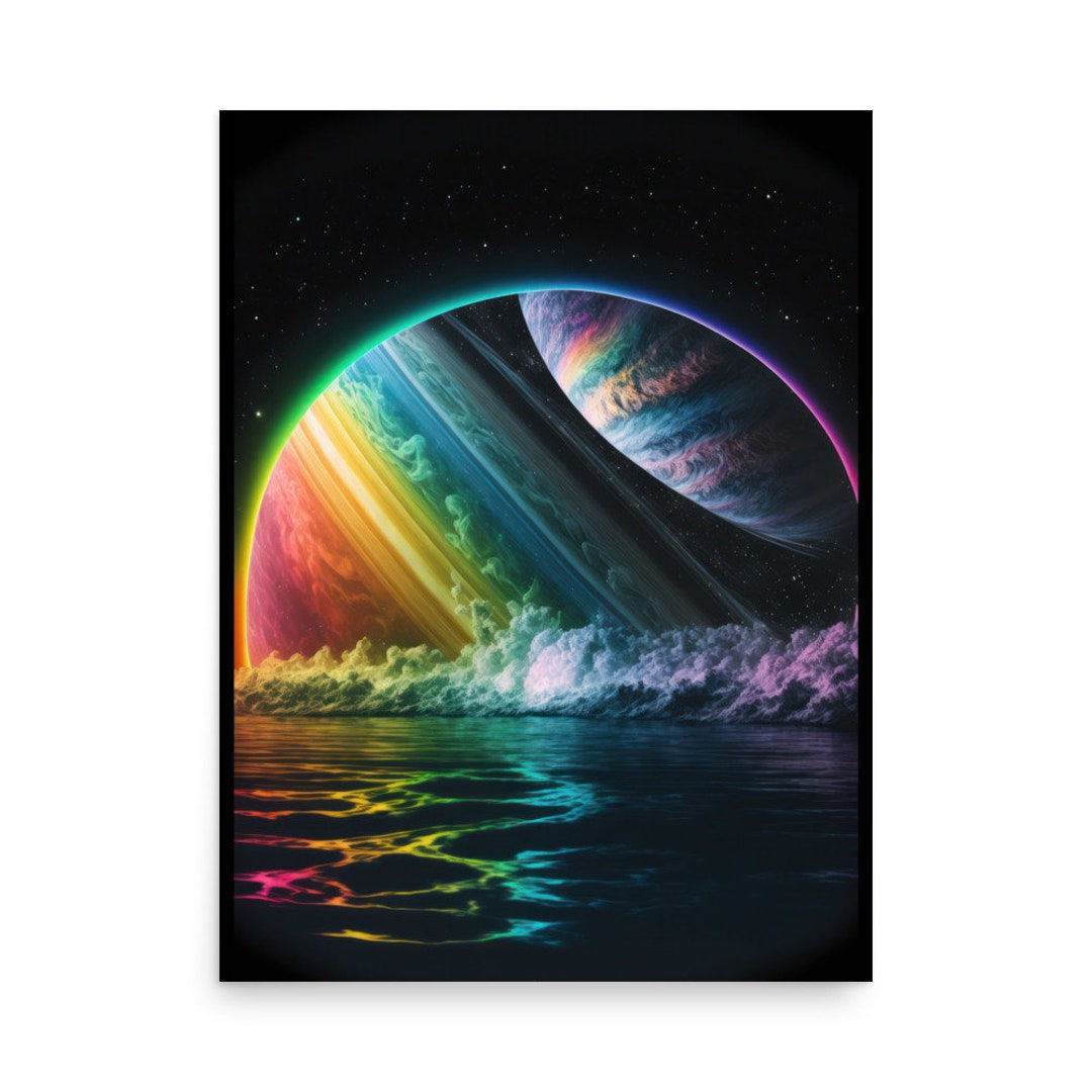 Premium Matte Poster Print | Interplanetary Rainbows | Outer Space Wall ...