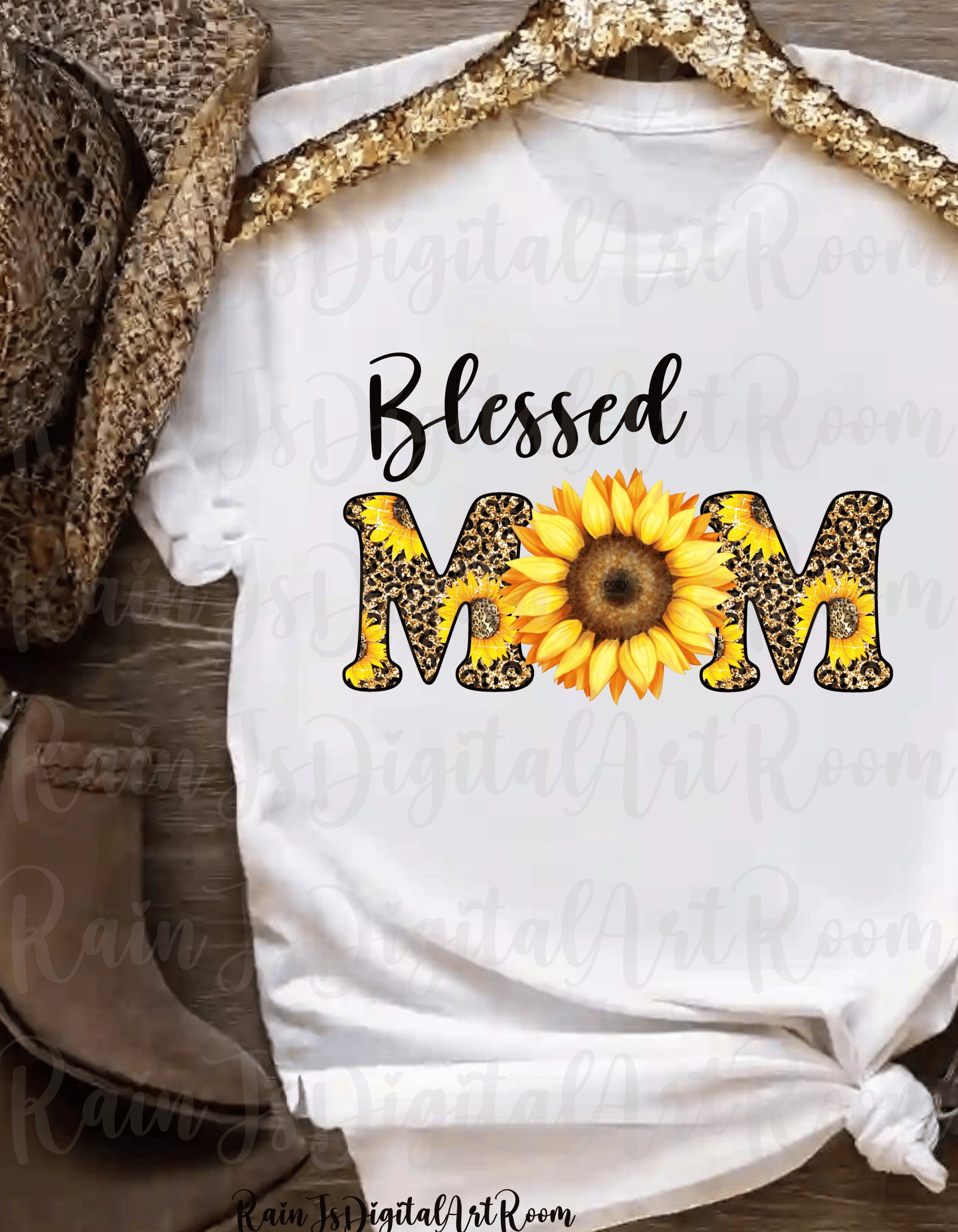 Blessed Mom, Sunflower, Sunflower Letters, PNG, Jpg, Digital Download ...