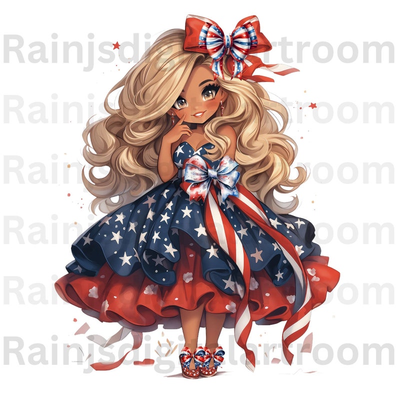 4th of July, 4th of July Clip Art Girls, All American Girl, 4th of July ...
