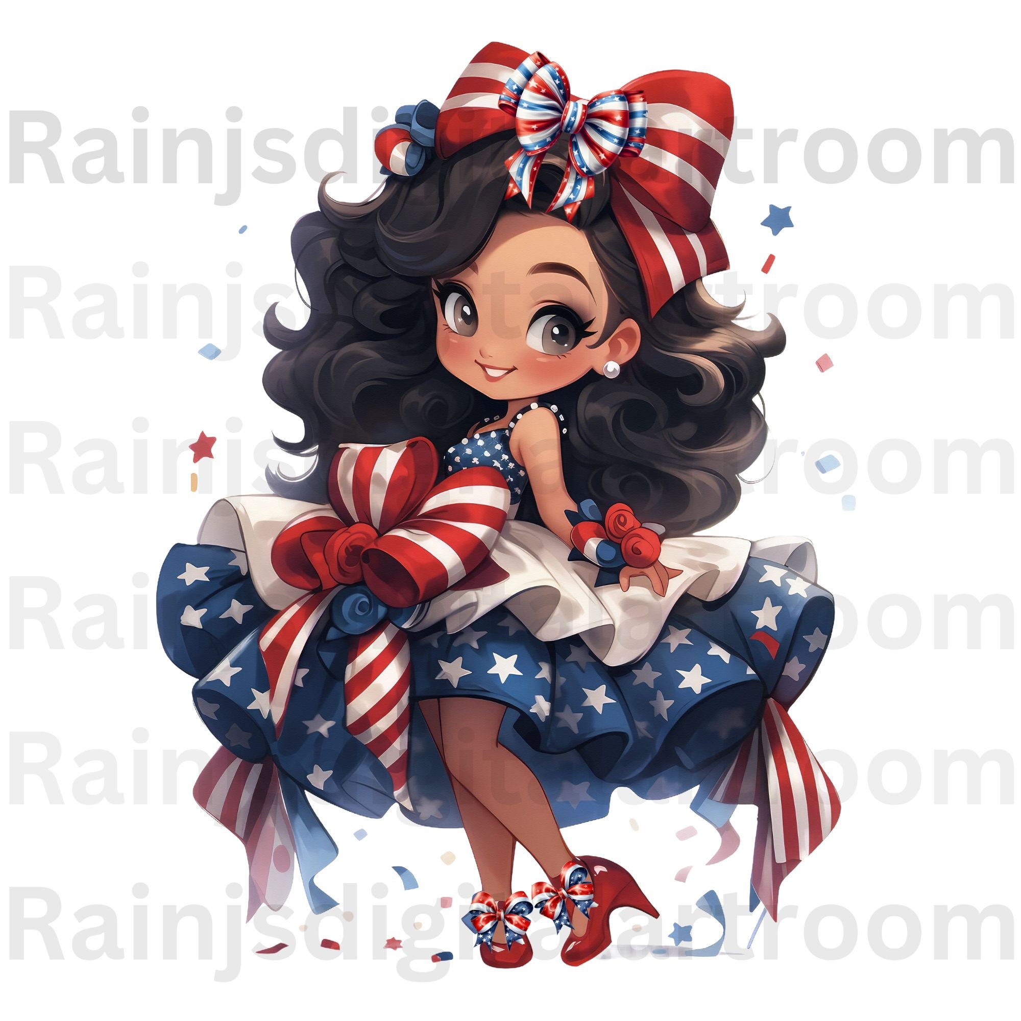 4th of July, 4th of July Clip Art Girls, All American Girl, 4th of July ...