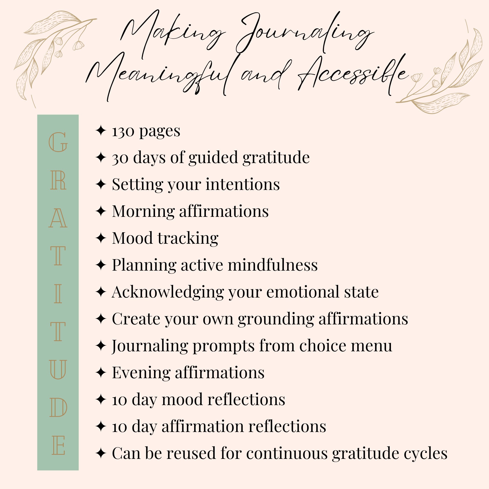 Grounding Yourself in Gratitude Digital Journal Daily Gratitude for ...