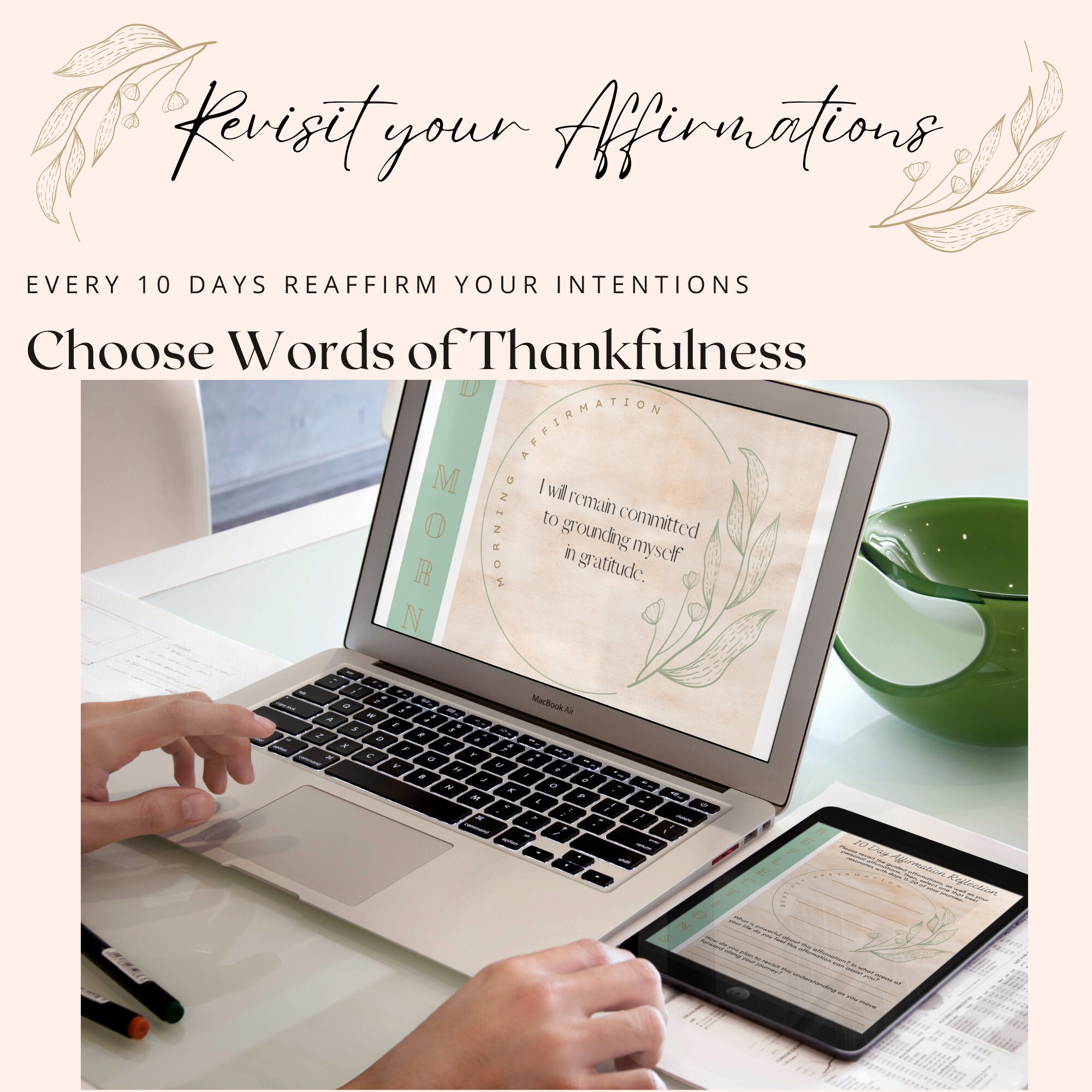 Grounding Yourself in Gratitude Digital Journal Daily Gratitude for ...