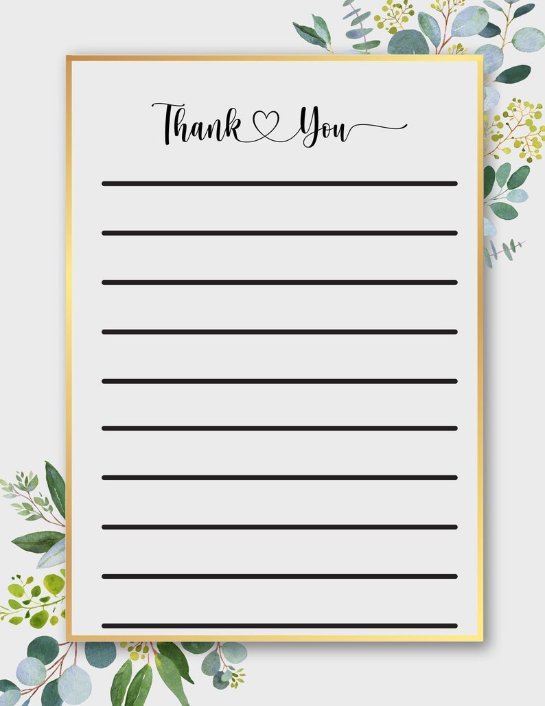 Printable Thank You Notes - Etsy