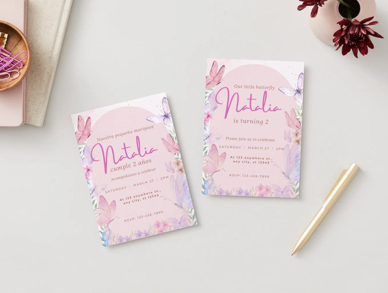 EDITABLE Butterfly Birthday Invitation | Download Instantly - Choose ...