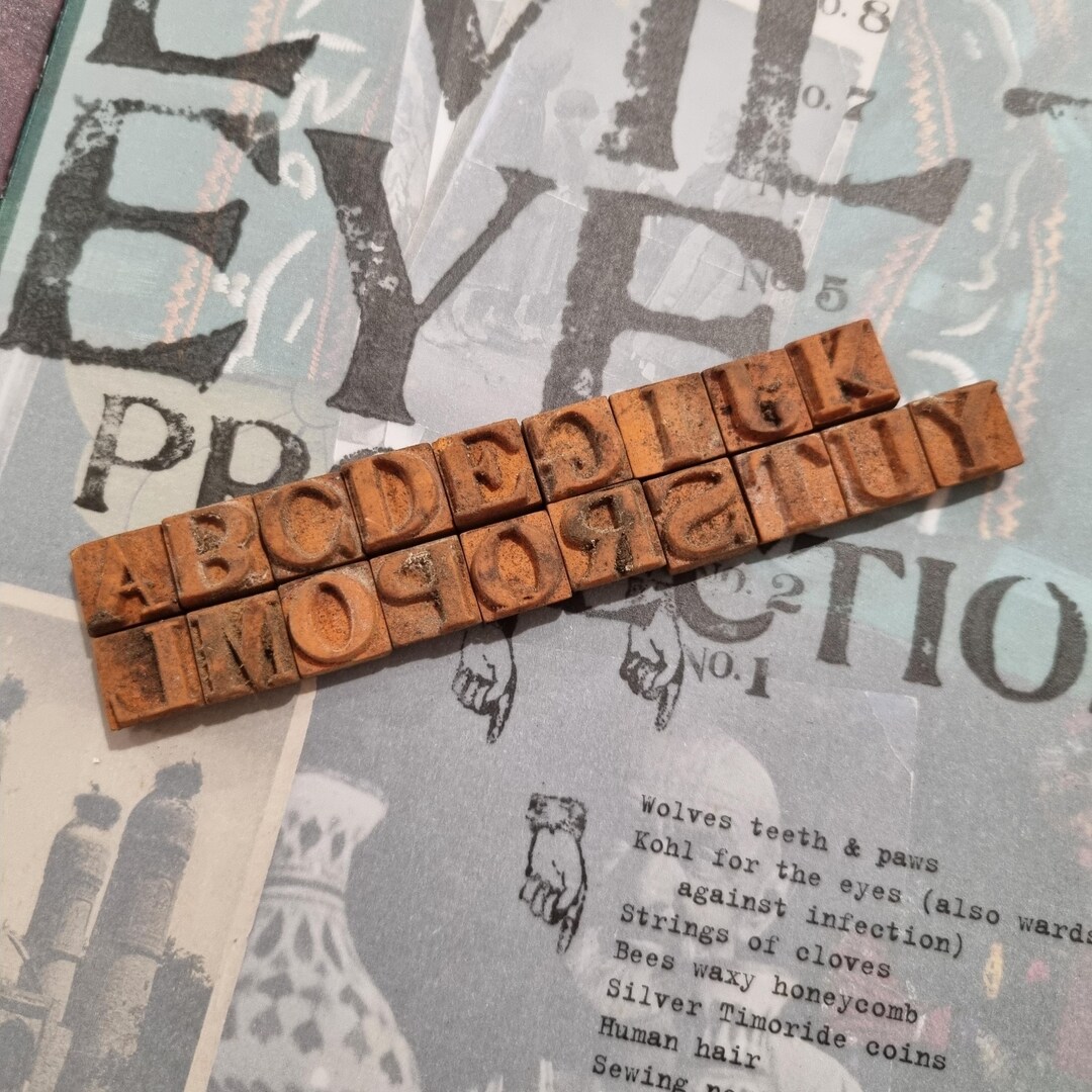 Vintage Printer's Block | Uppercase Letters - Etsy