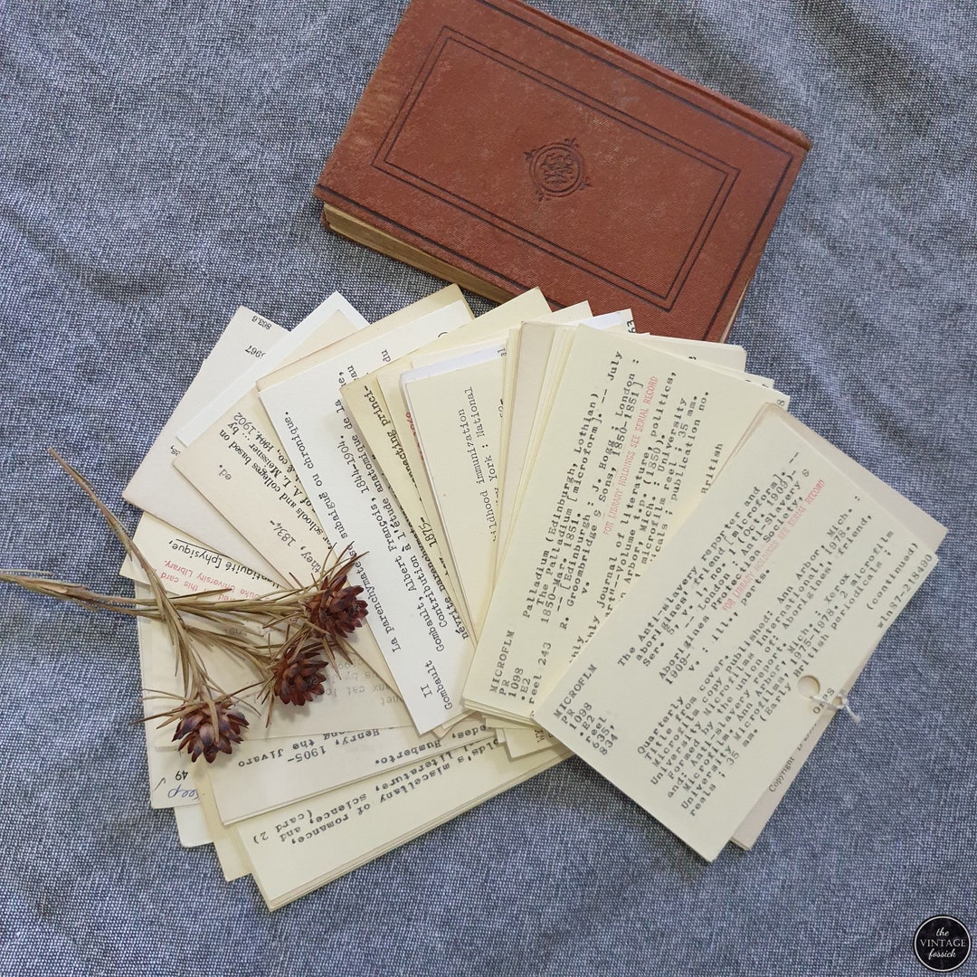 Vintage Library Index Cards Set of 10 - Etsy Australia