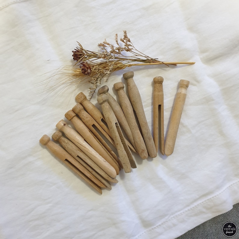 Vintage Wooden Dolly Pegs | Set of 6, 8 or 12 - Etsy Australia
