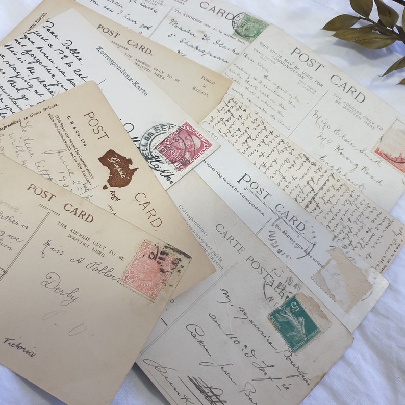 Vintage Handwritten Postcards | Set of 4 - Etsy Australia