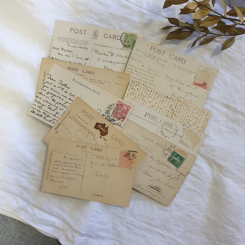 Vintage Handwritten Postcards | Set of 4 - Etsy Australia