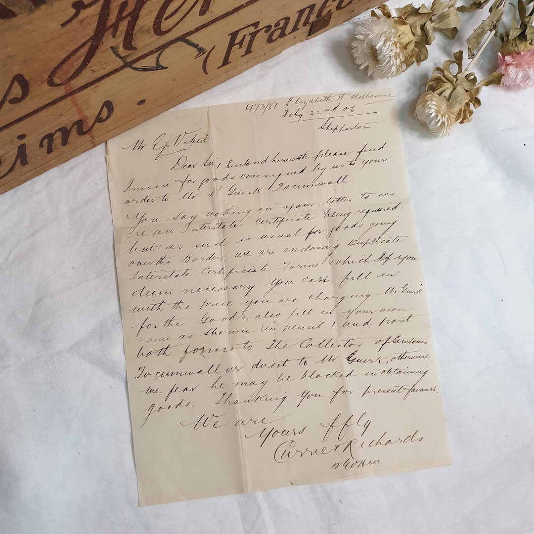 Vintage Handwritten Letter | 1906 - Etsy