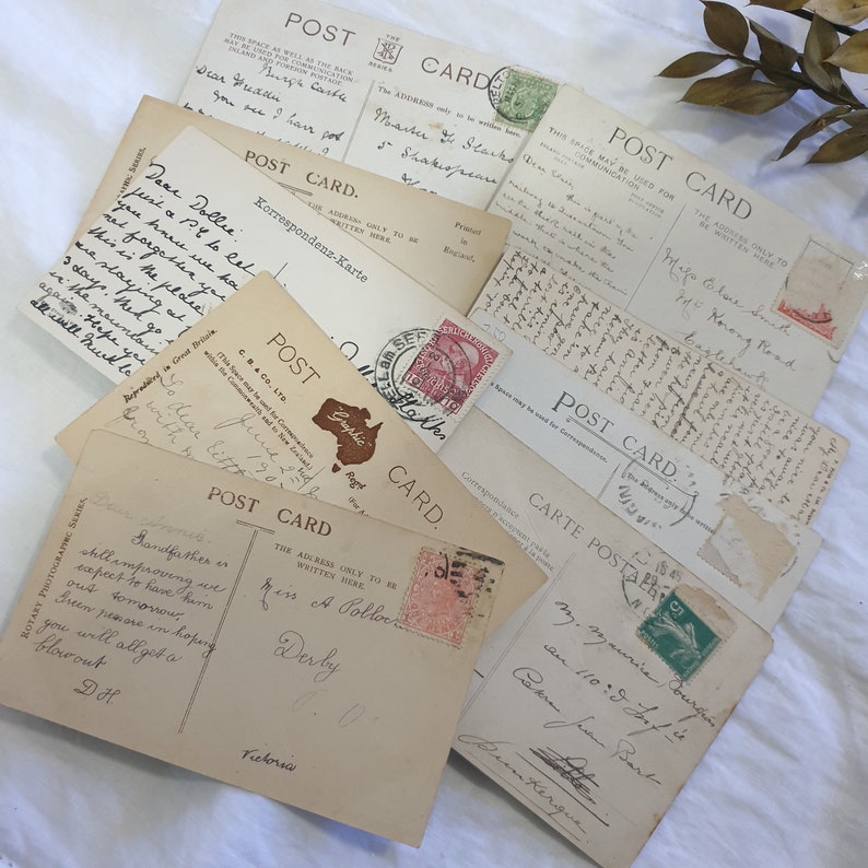 Vintage Handwritten Postcards | Set of 4 - Etsy Australia