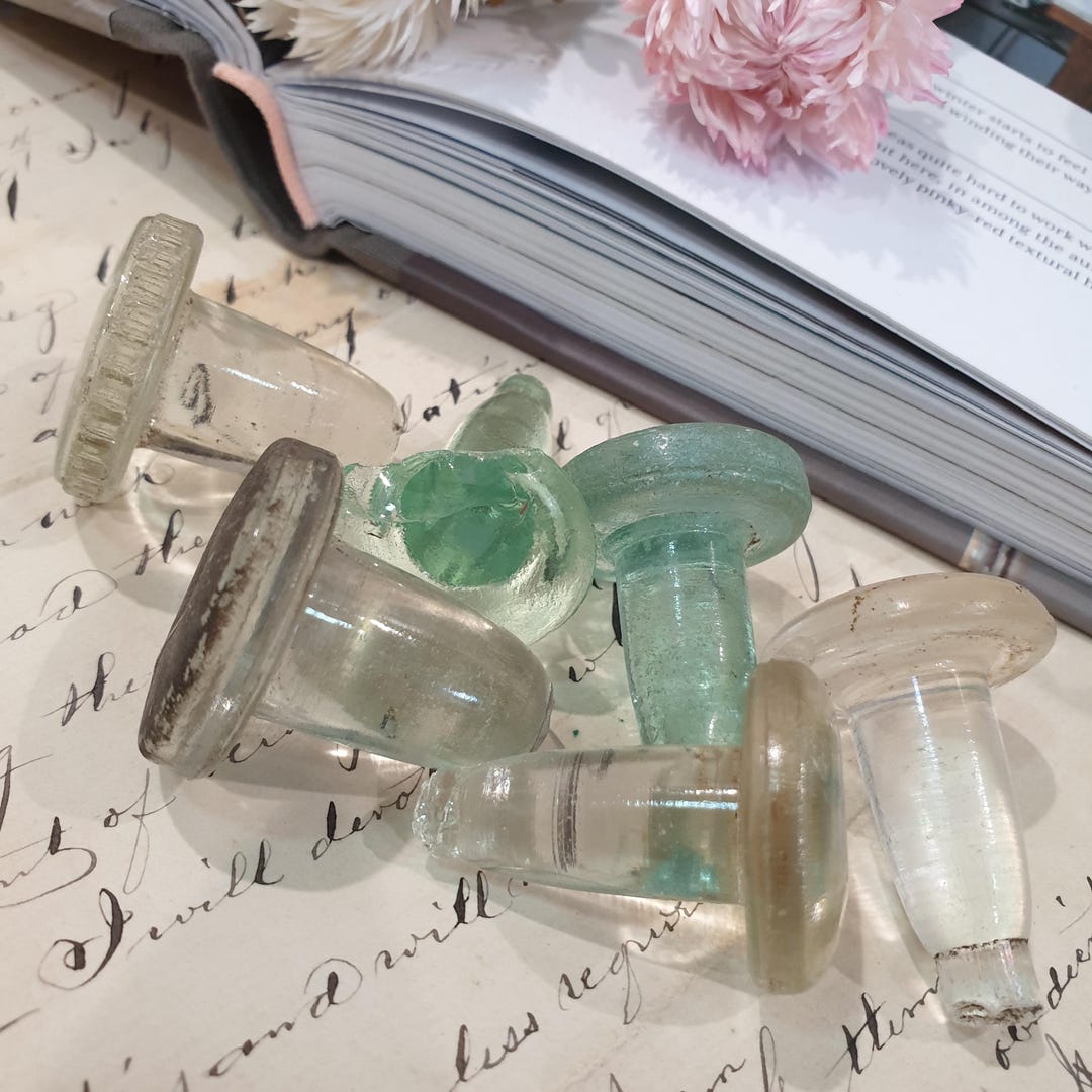 Vintage Glass Bottle Stoppers | 6 Options (set 2) - Etsy