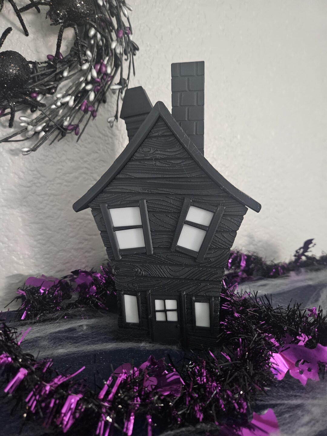3D Printed Haunted House Halloween Decoration With Tea Light Holder ...