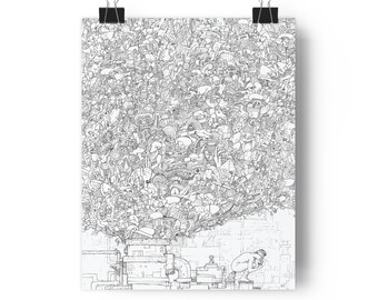 The Butts, Ink Drawing Print 11x14 Inches on Fine Art Paper, by Nadim ...