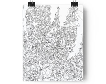 The Butts, Ink Drawing Print 11x14 Inches on Fine Art Paper, by Nadim ...