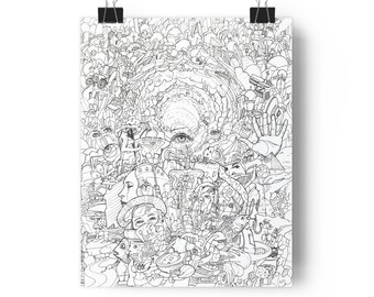 The Butts, Ink Drawing Print 11x14 Inches on Fine Art Paper, by Nadim ...