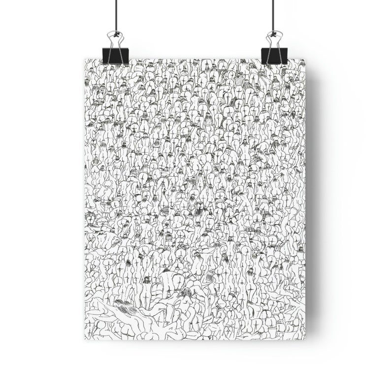 The Butts, Ink Drawing Print 11x14 Inches on Fine Art Paper, by Nadim ...