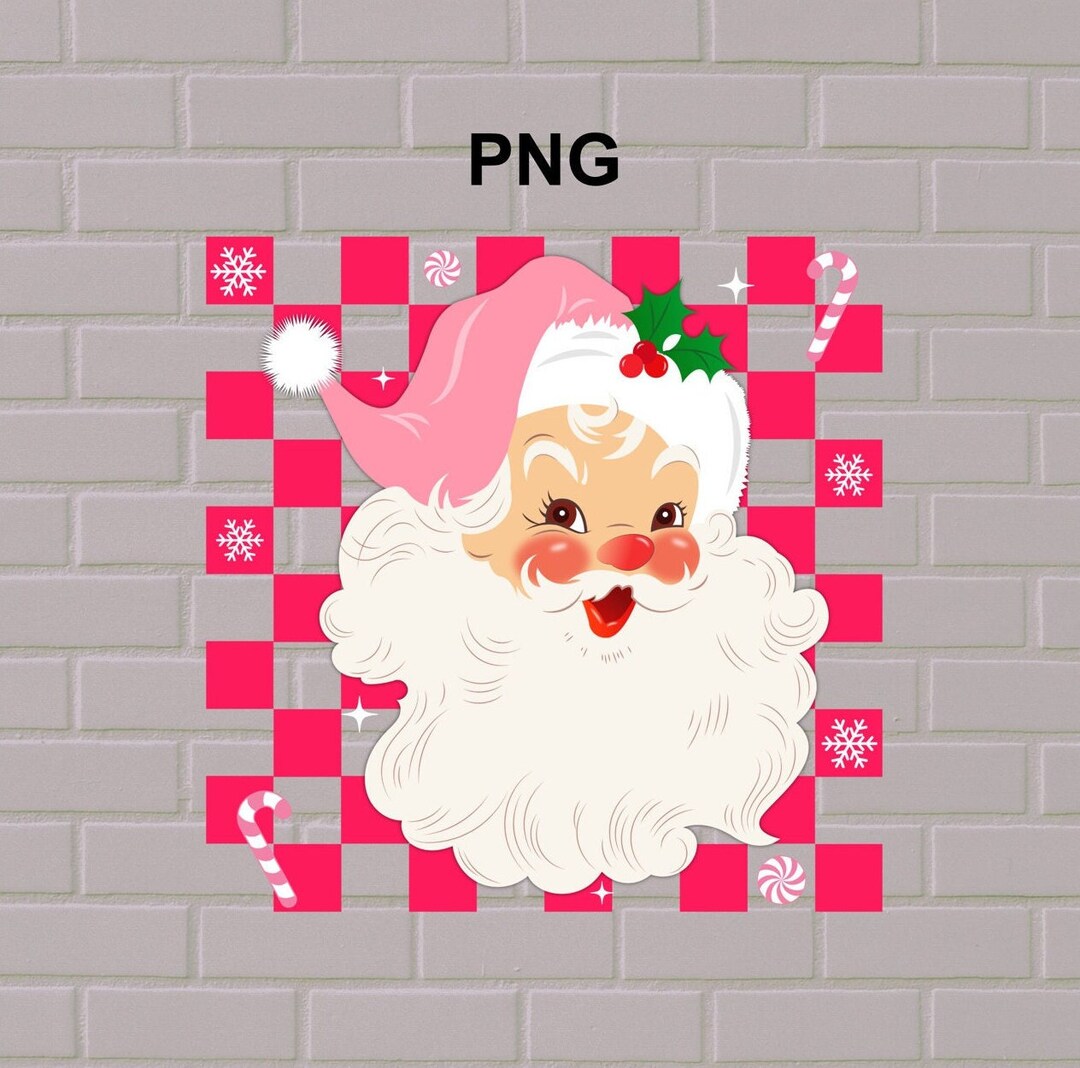 Retro Checkered Christmas Png / Checkered Santa Claus Png / - Etsy