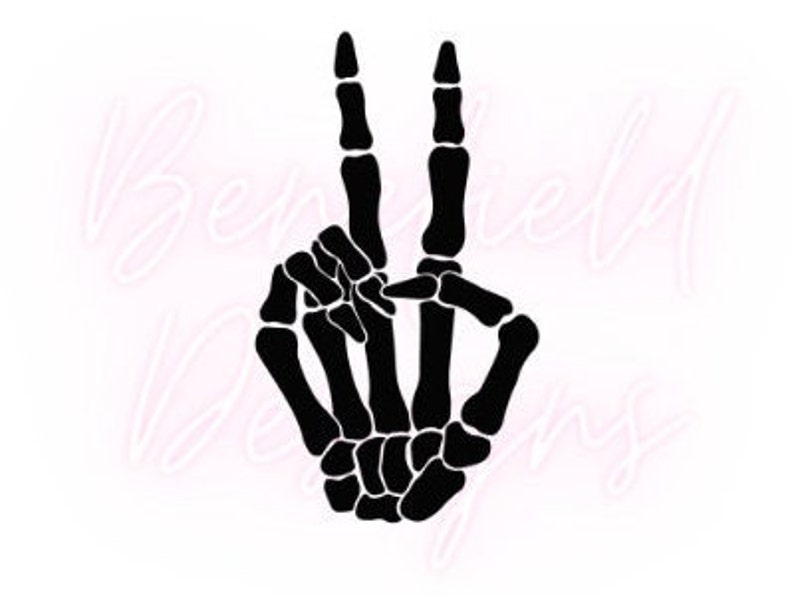 Peace Skeleton Hand Svg / Skeleton Peace Sign Svg / Peace Sign / Peace ...