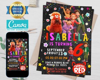 Turning Red Birthday Invitation Girls Birthday Invite - Etsy
