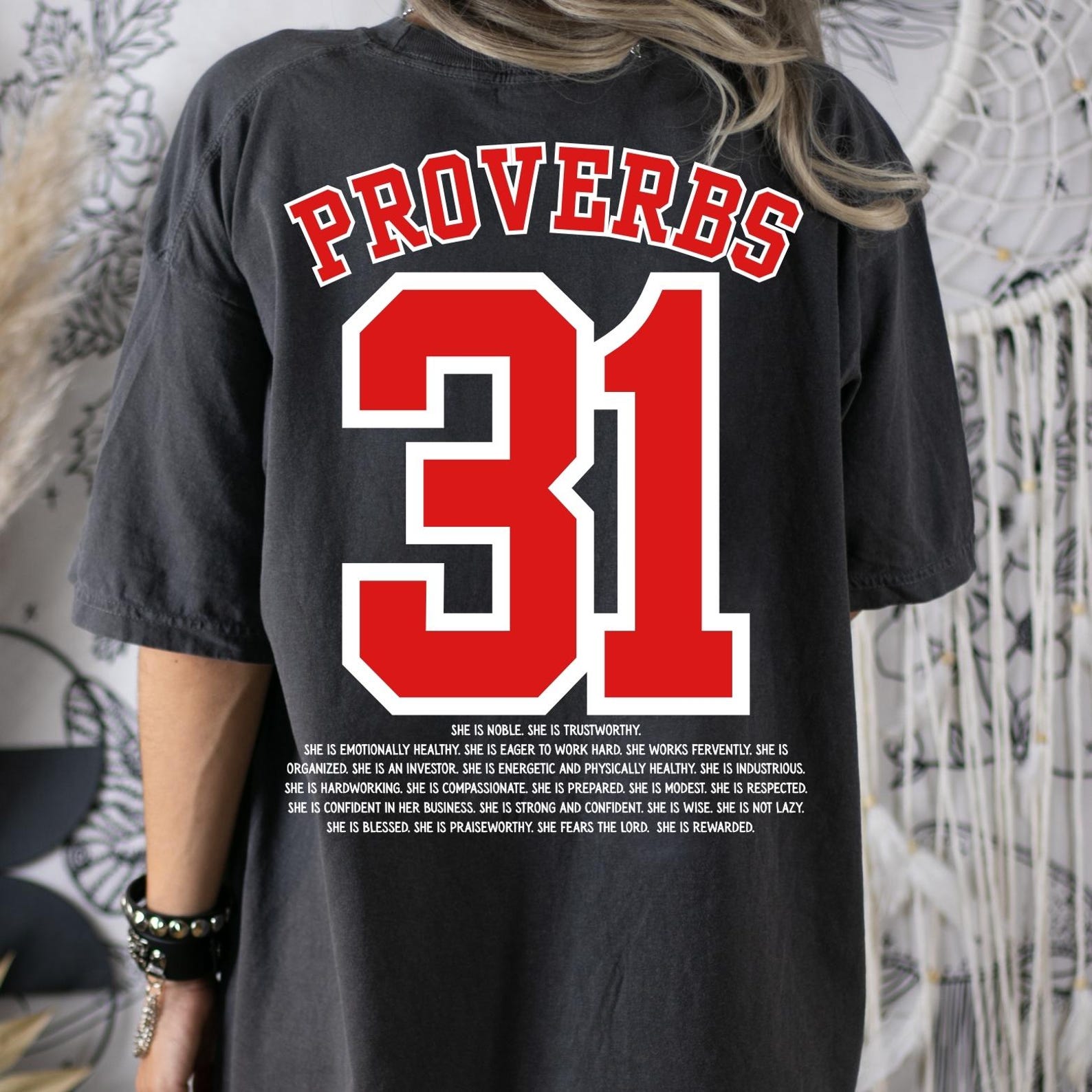Proverbs 31 Woman Shirt PNG | Jersey Style Christian Shirt Design ...