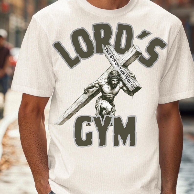Mens Christian Gym Shirt PNG Bundle | Lords Gym Jesus Lifting Cross ...