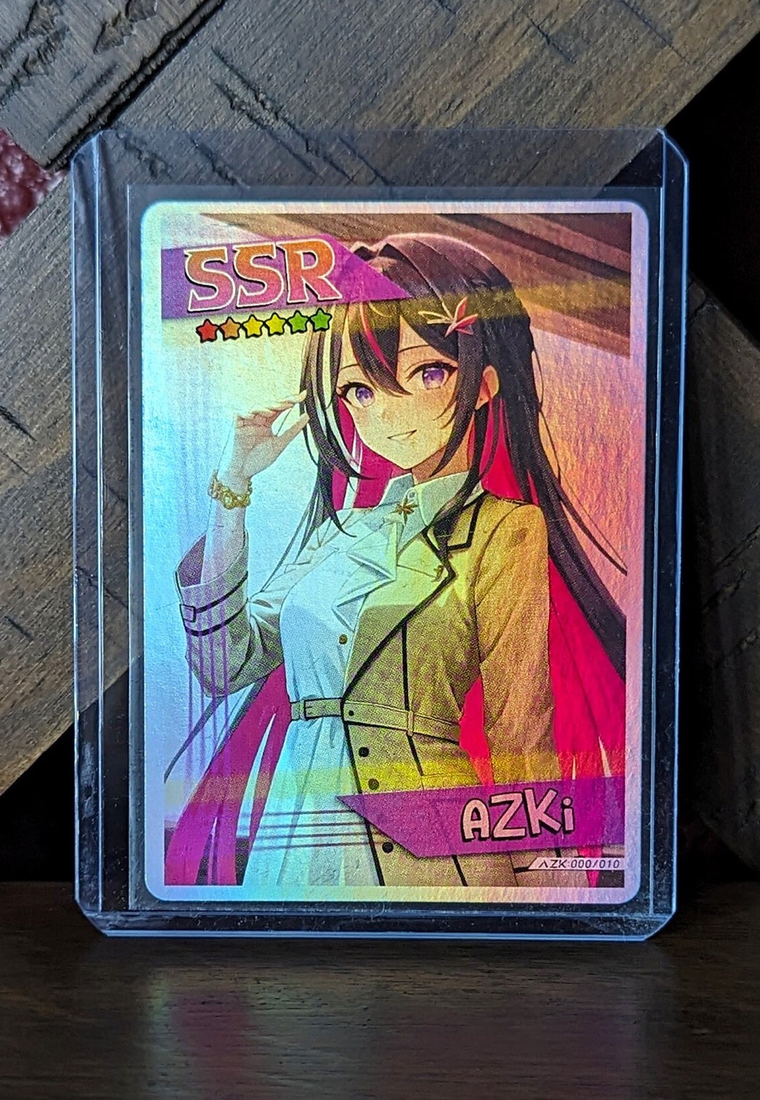 AZKI SSR holographic Hololive Gacha Card - Etsy