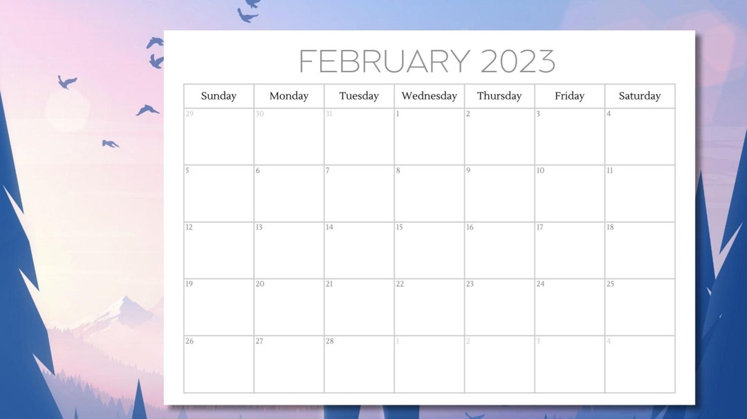 Minimalist Calendar Printout - Etsy