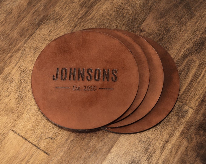Leather Coasters - Etsy