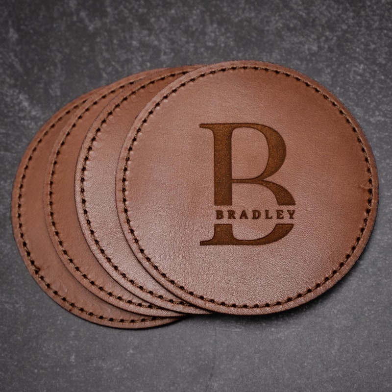 Monogrammed Leather - Etsy