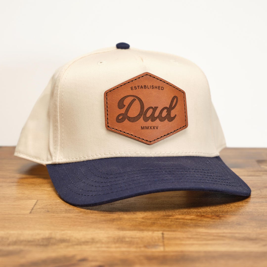 Dad Hat Established 2026 Snapback | 90s Vintage Style Leather Patch Hat ...