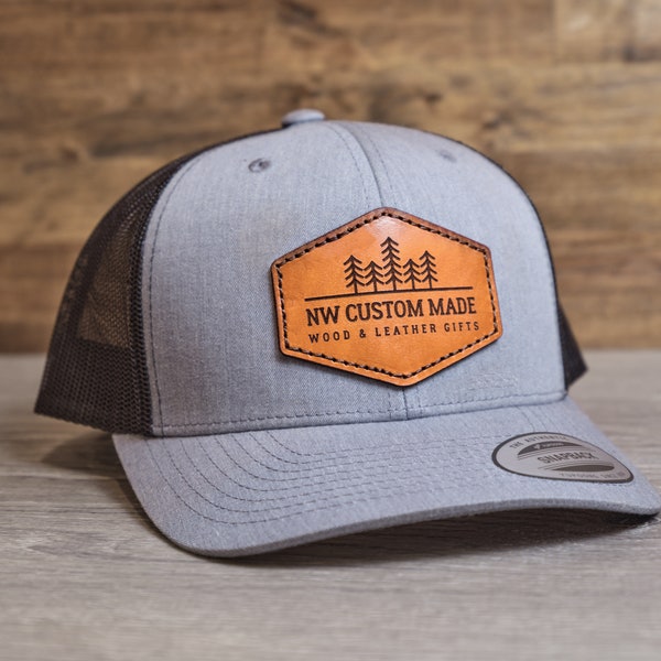 Custom Leather Stitched Trucker Hat Patch - Etsy