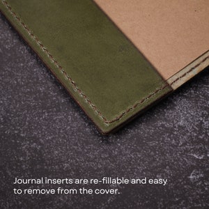 Handmade Italian Leather Journal | Personalized Olive Green Leather ...